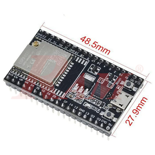 ESP32-DEVKITC Development Board (ESP32-WROOM-32U – 4MB Flash) | RAM Electronics website